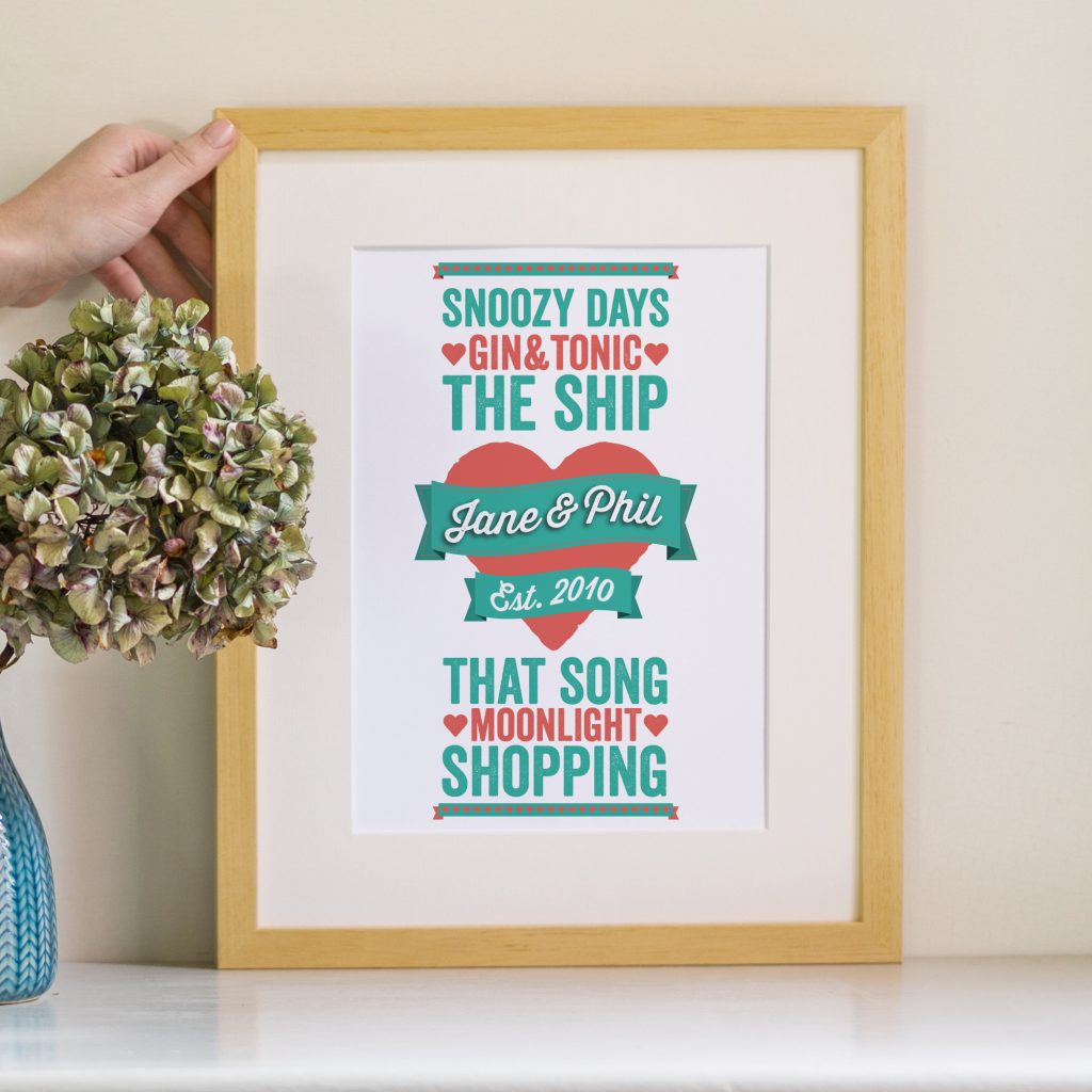 Things We Love' Print - Personalise with names, a date & things you love