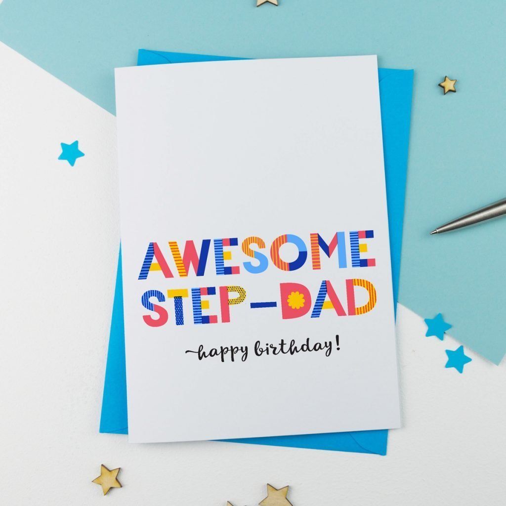 Awesome Step Dad or Step Father Card - Personalised Card - All Purpose.