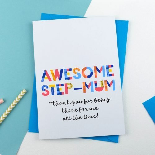 Awesome Step Mum Greeting Card - Personalised Card - All Purpose.