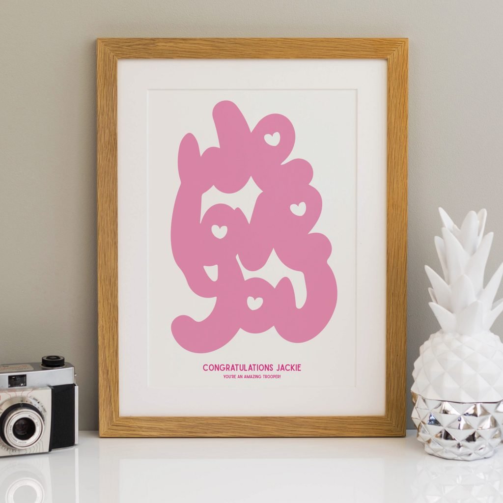 We love you personalised print - A is for Alphabet