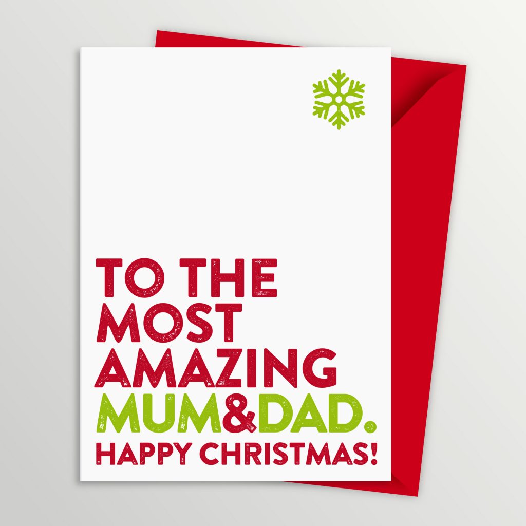 Most Amazing Mum & Dad Christmas Card - AisforAlphabet