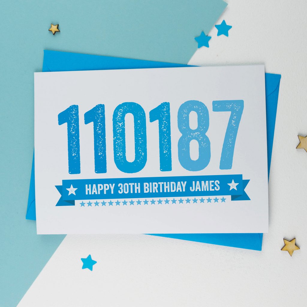 Birthday Date Card Personalised - Personalised Card - A is for Alphabet