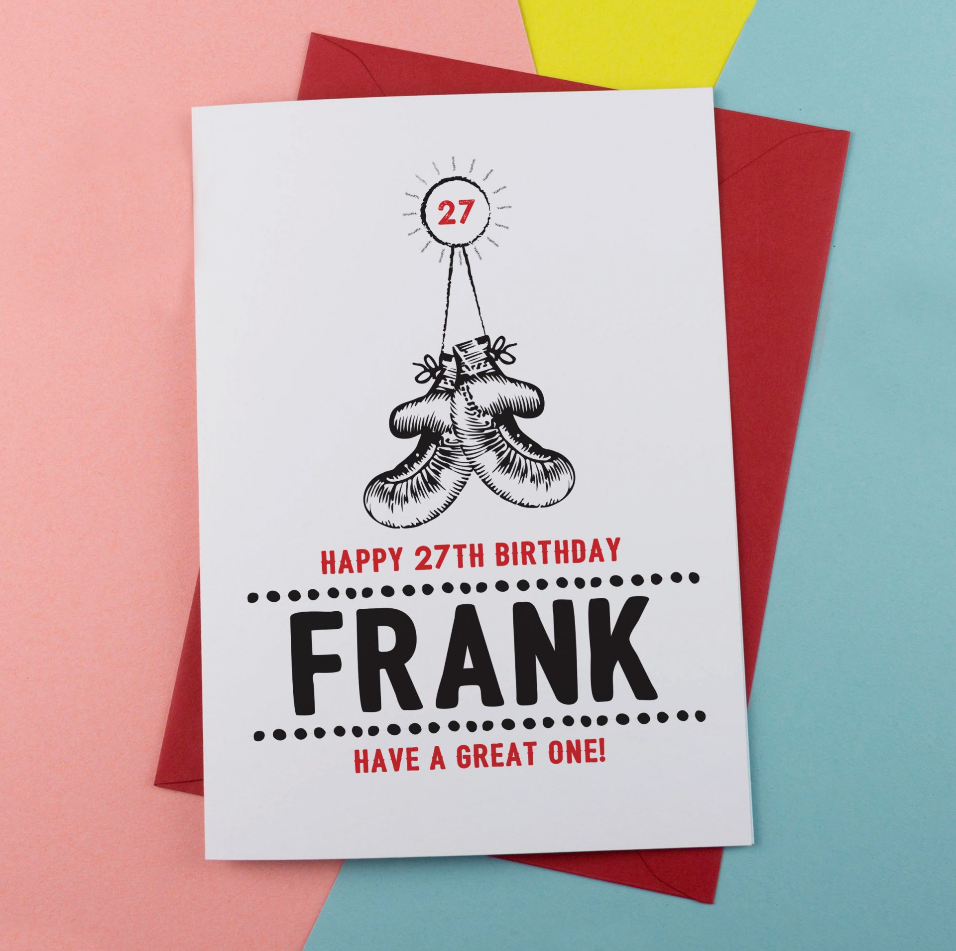 Birthday Card For Boxer Boxing Birthday Card - A is for Alphabet