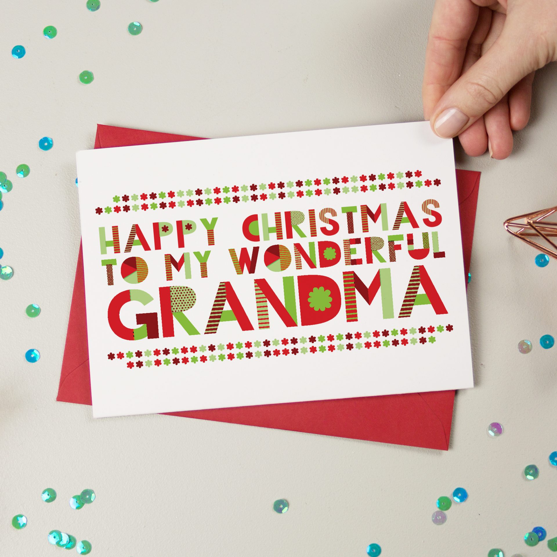 Wonderful Granny Gran Nan Nanna Christmas Card Aisforalphabet
