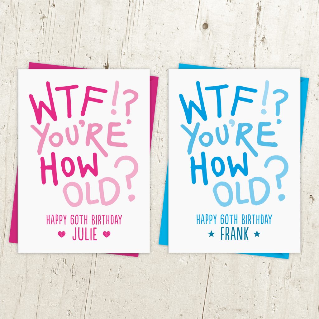 WTF Personalised Birthday Card - A is for Alphabet