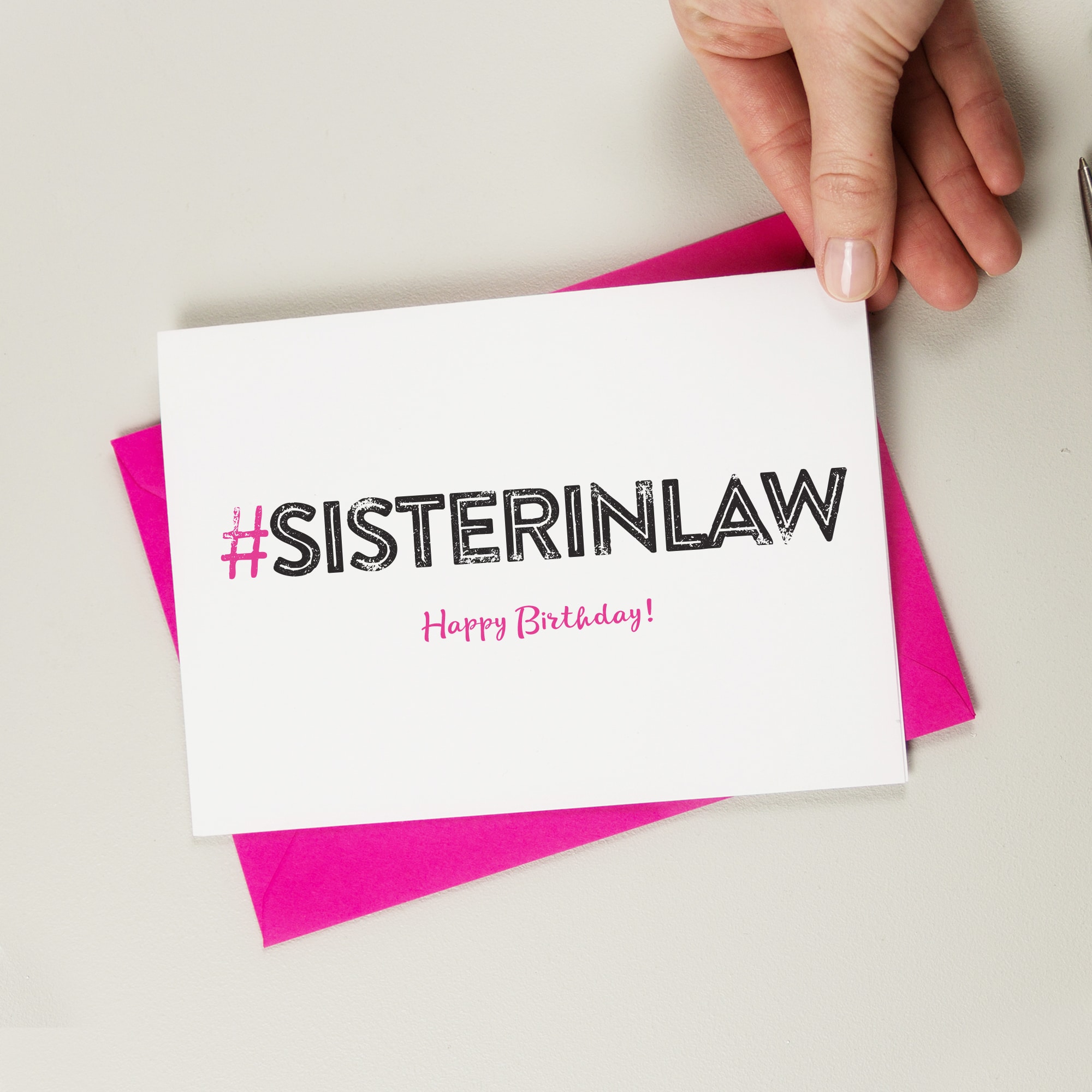 Hashtag Sister In Law Birthday Card A Is For Alphabet Birthday Card